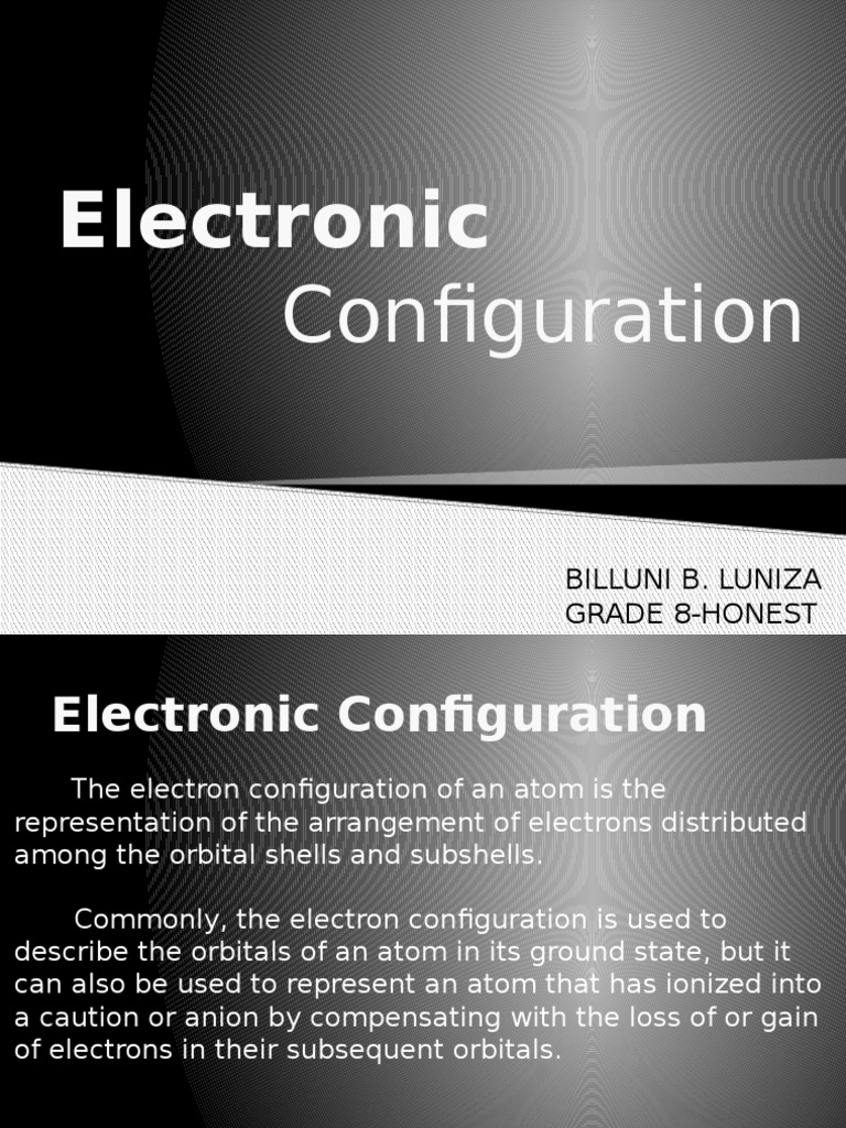 Electronic Configuraton | PDF
