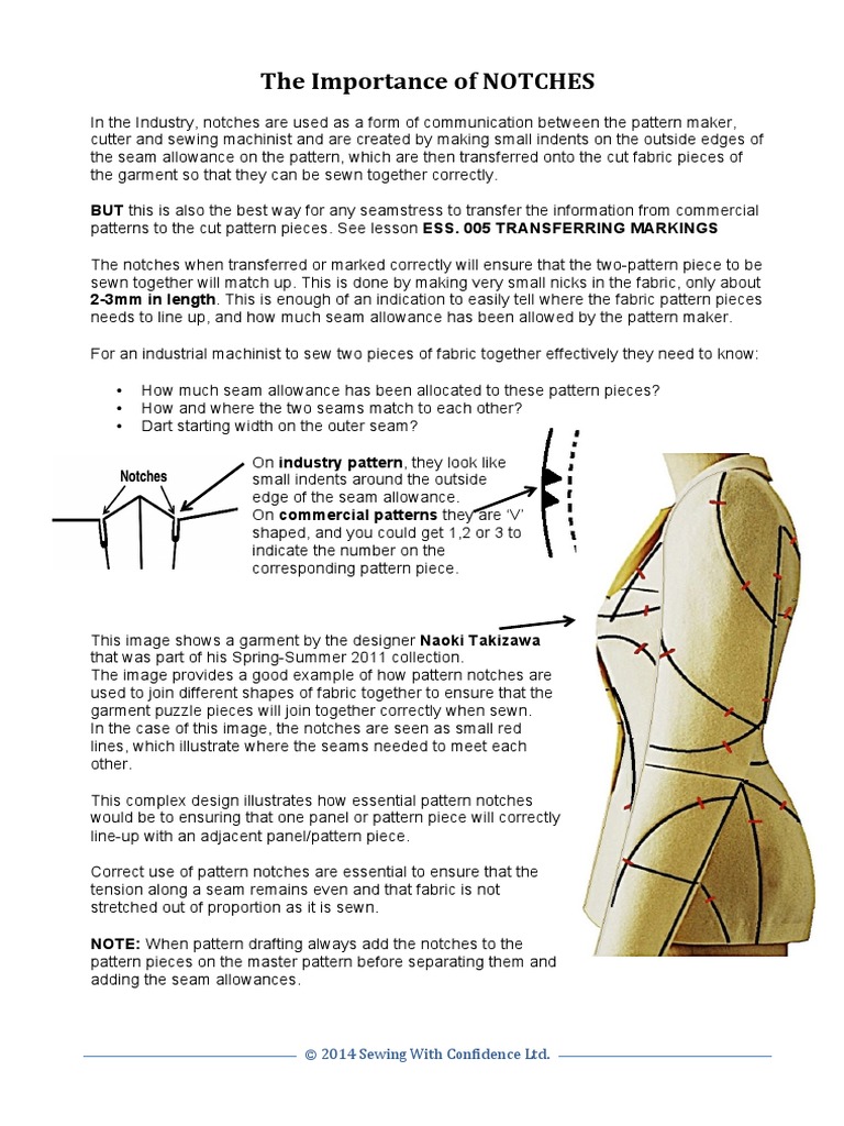 Notch Notes | PDF | Seam (Sewing) | Sewing