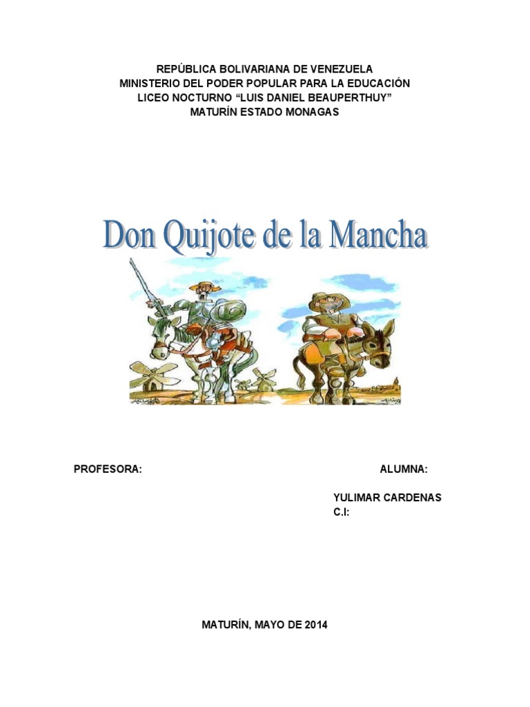 Analisis de La Novela Don Quijote de La Mancha | PDF | Don Quijote ...