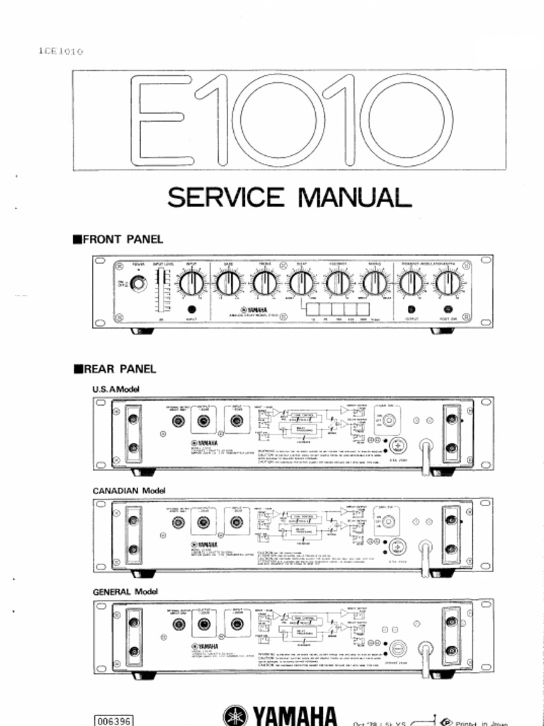 YAMAHA E1010 ServiceManual en | PDF