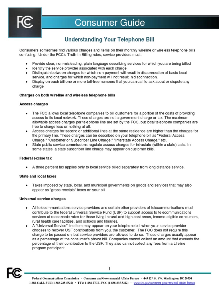 12 Understanding Your Telephone Bill | PDF | Long Distance Calling | 9 1 1