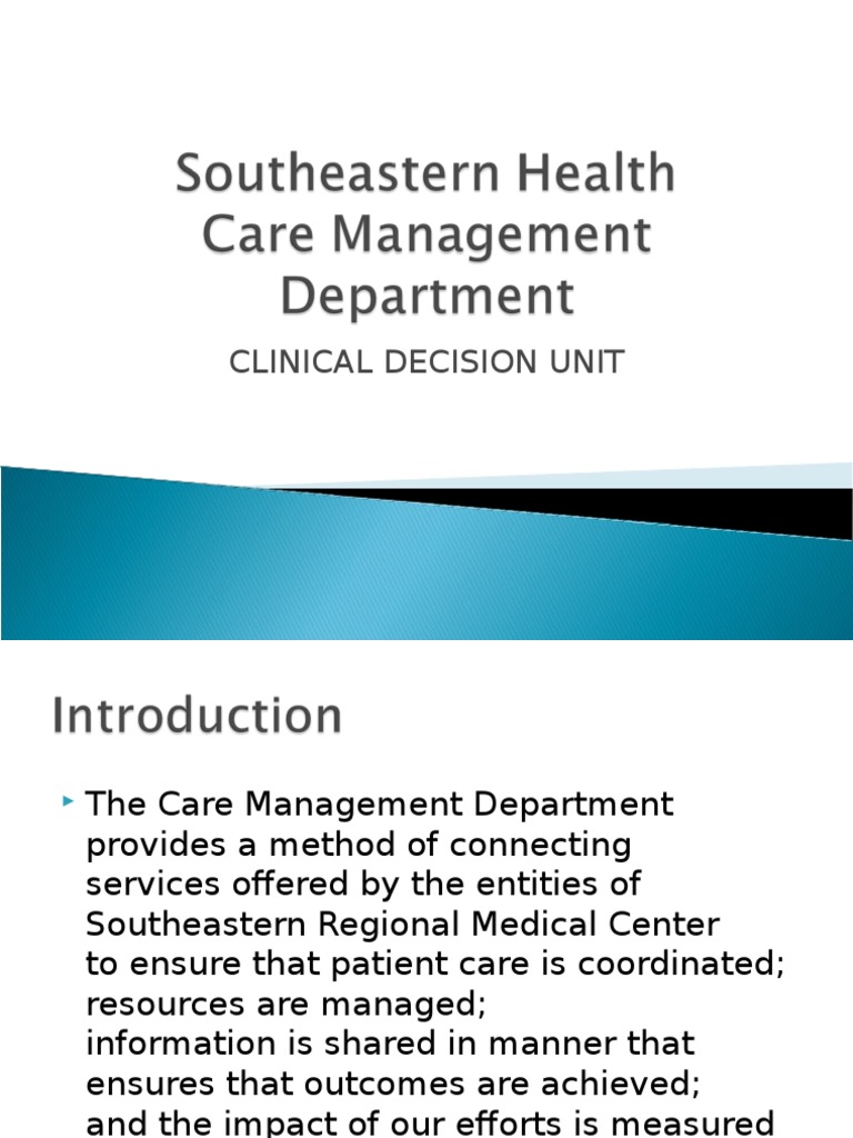 Clinical Decision Unit Care Management | PDF | Career & Growth ...