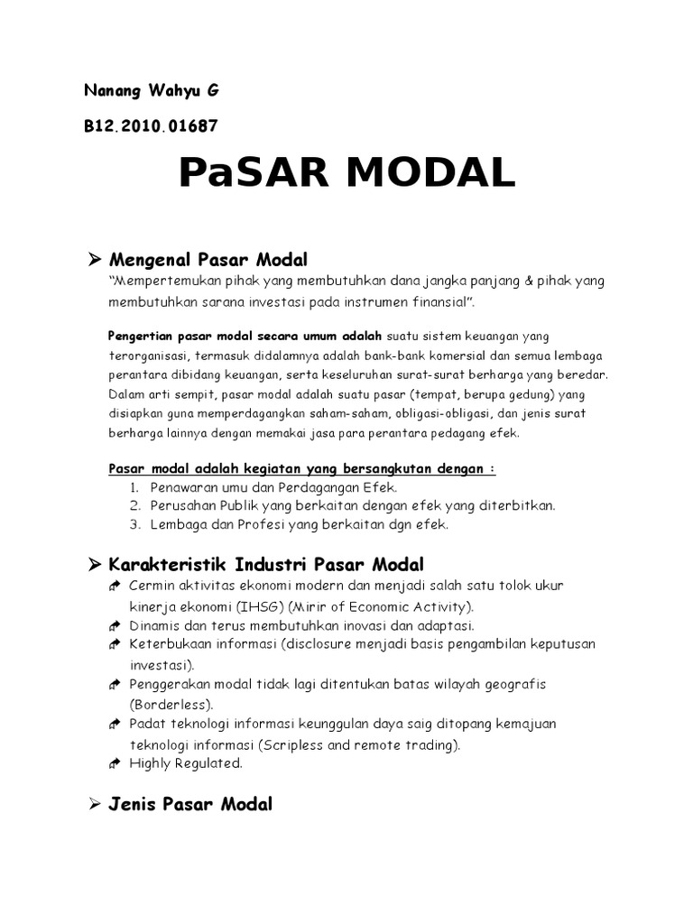 Pasar Modal | PDF