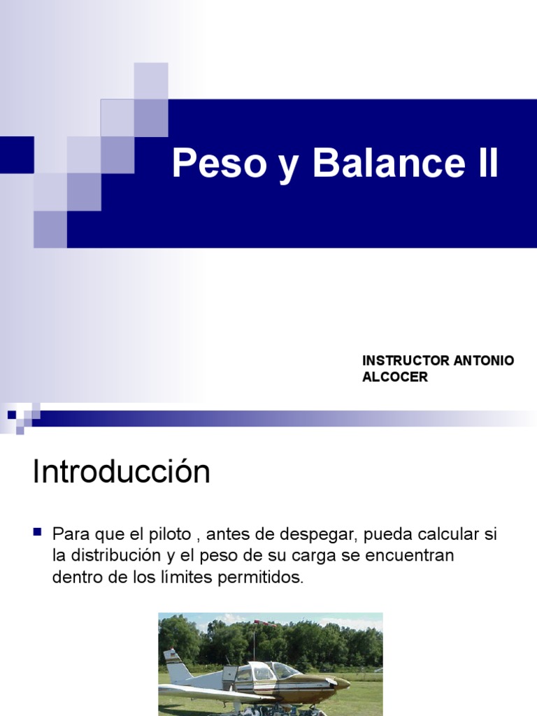 Peso y Balance II. | PDF | Avión | Ingeniería Aeroespacial