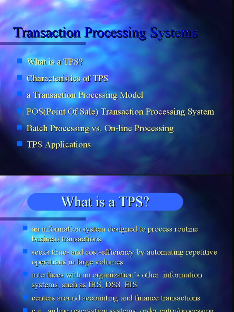 Lecture A Transaction Processing System Pdf Point Of Sale