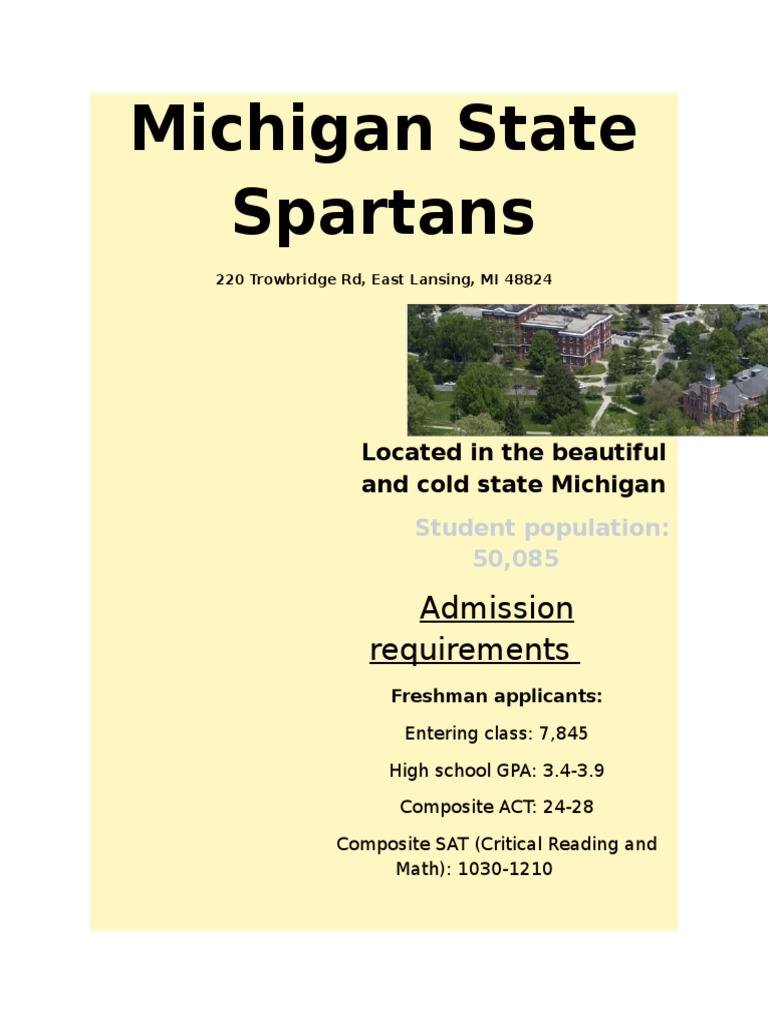 Michigan State University Admissions Guide | PDF