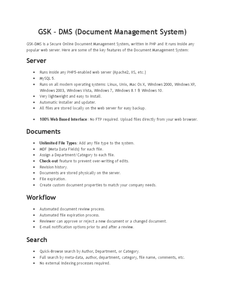 An Introduction to the Key Features and Uses of the GSK-DMS Document ...
