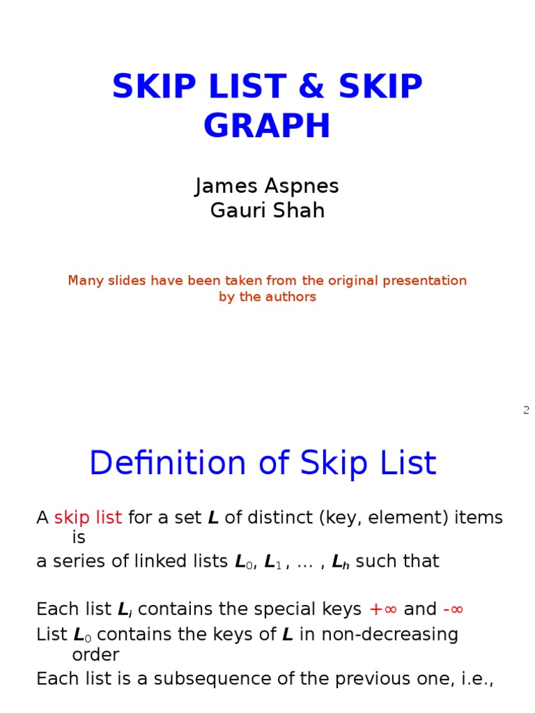 Skip List & Skip Graph: James Aspnes Gauri Shah | PDF | Data Management ...