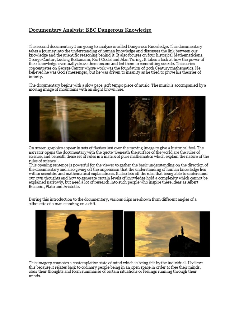 Documentary Analysis - Dangerous Knowledge | PDF | Teaching Mathematics ...