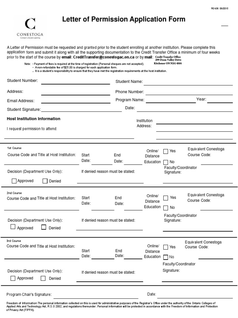 Letter of Permission Application Form | PDF