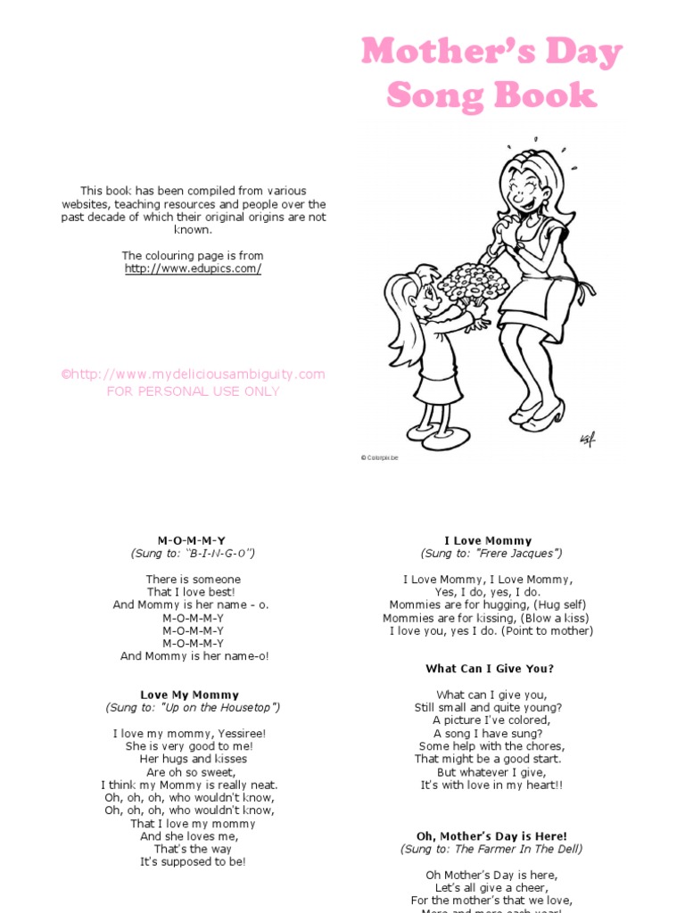 Mothers' Day Song Book | PDF | Leisure