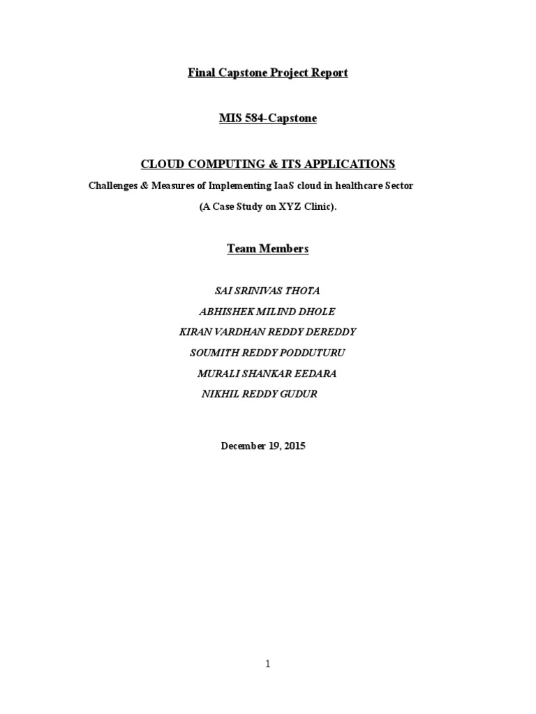 MIS 584 Final Capstone Project Report - Group13 | PDF | Cloud Computing ...