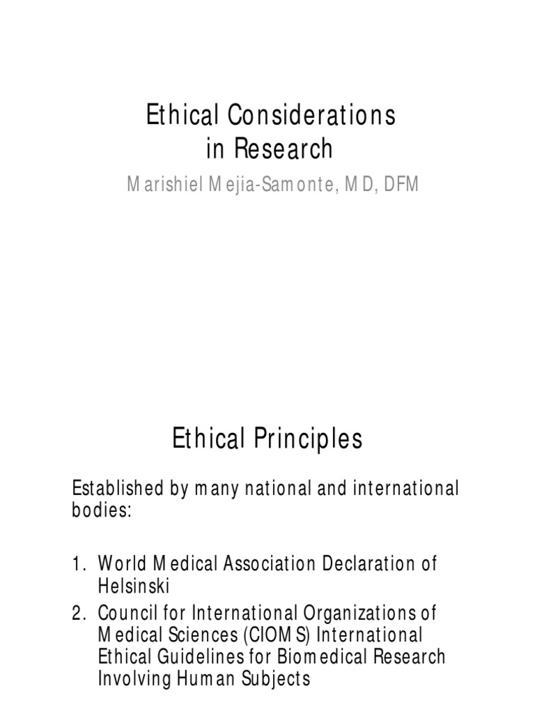 Ethical Considerations in Research | PDF | Informed Consent | Clinical ...