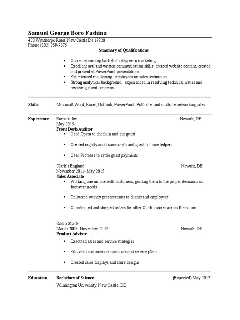Samuel Fashina Resume | PDF