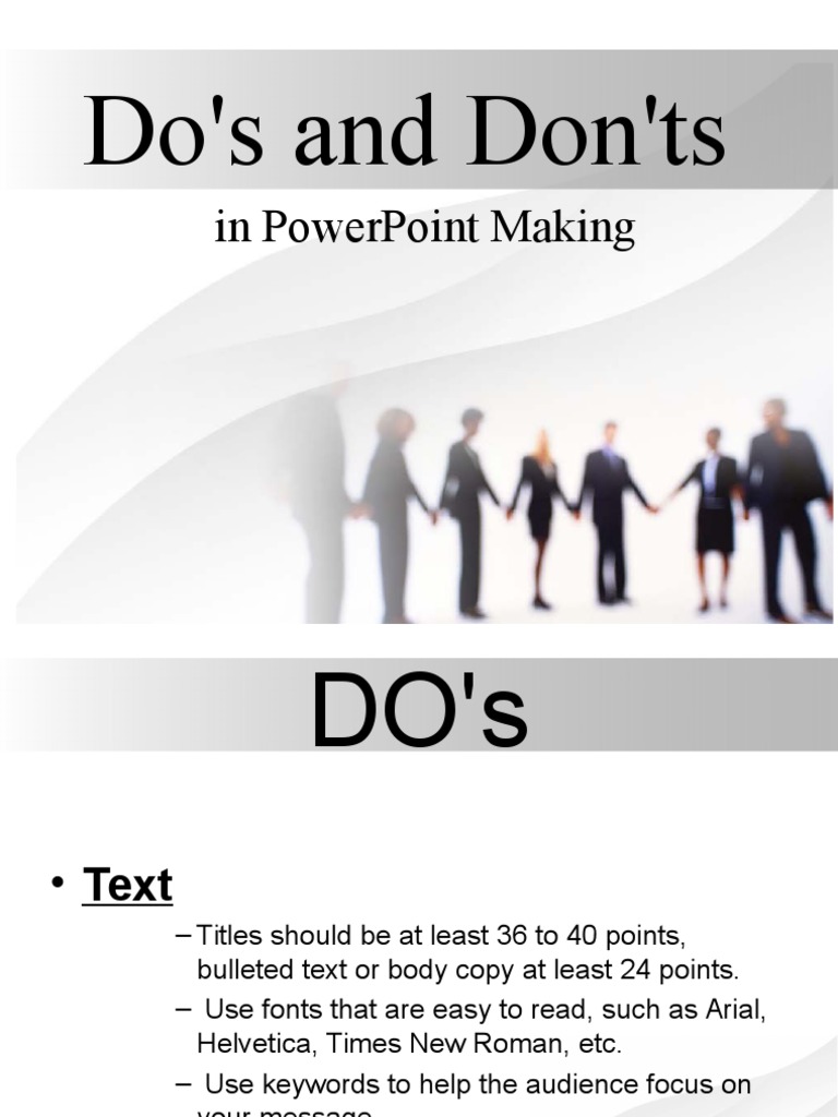 Pptdosanddonts | PDF