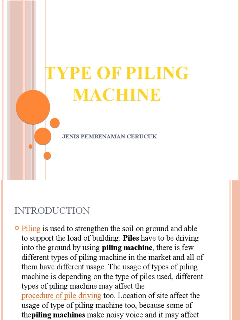 Type of Piling Machine | PDF