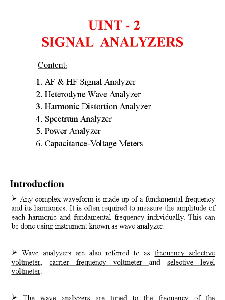 Signal Analyzer | PDF | Amplifier | Distortion