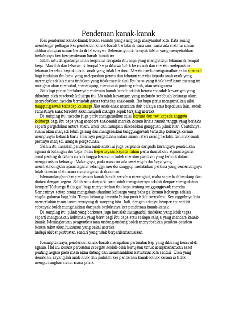 Penderaan Kanak-Kanak | PDF