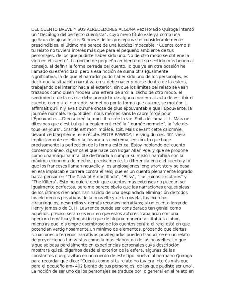Cuento Breve: Reflexiones de Quiroga | PDF | Cuentos | Narración