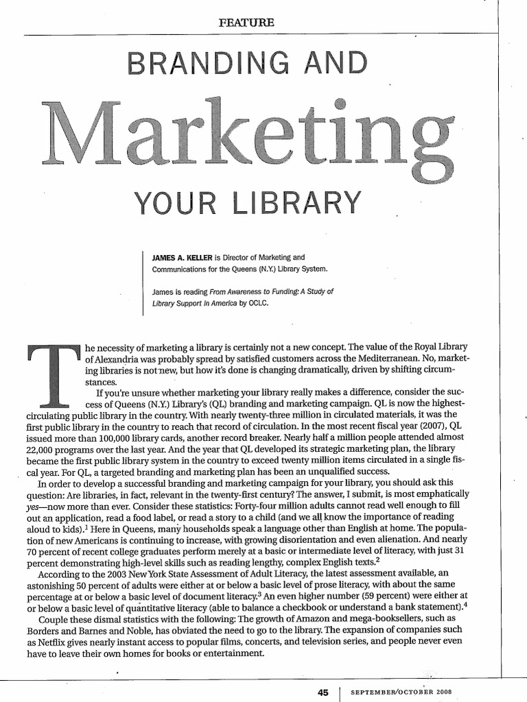 Marketing Strategies for Libraries | PDF | Libraries | Brand
