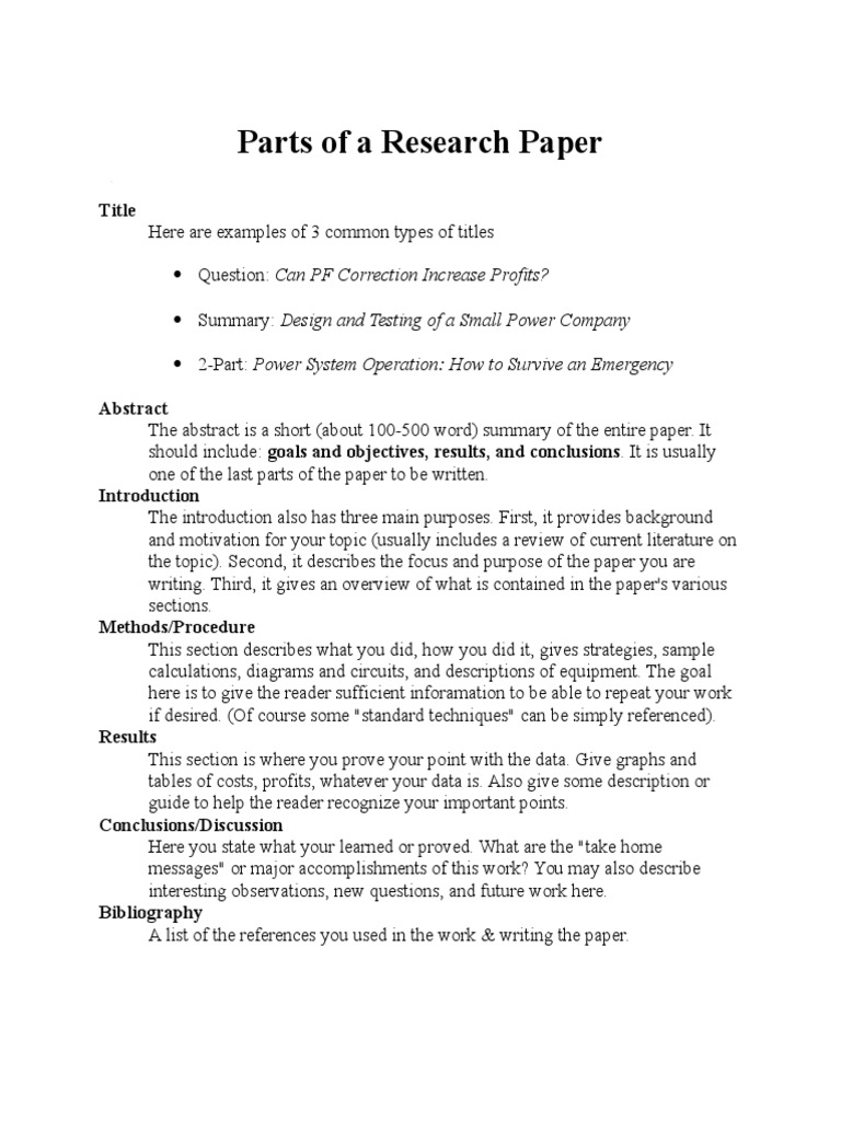 Components of a Research Paper | PDF | Academic Publishing | Thesis