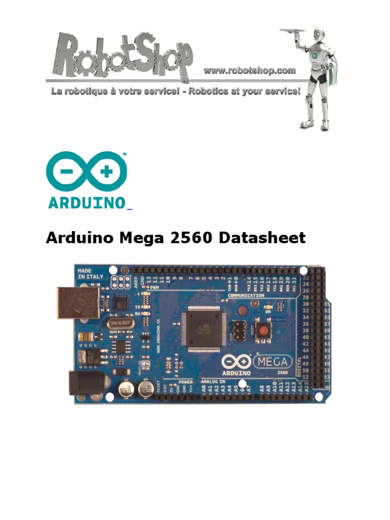 Arduino Mega 2560 Data Sheet | Download Free PDF | Arduino | Electrical Engineering