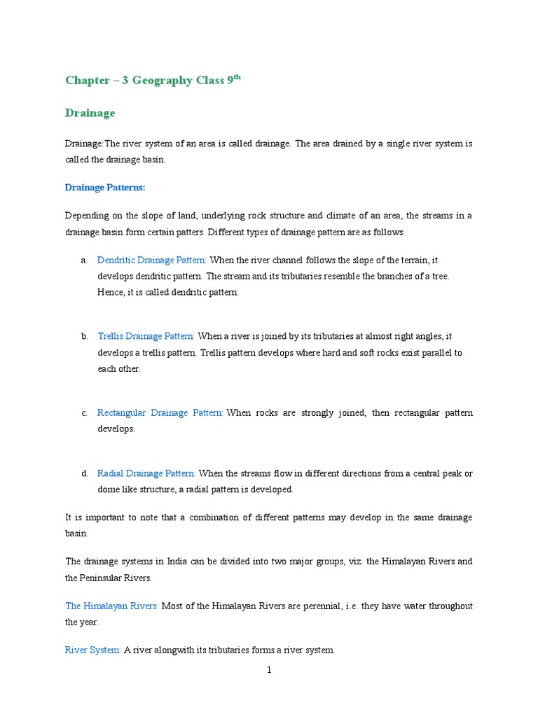 Chapter - 3 Geography Class 9th | PDF | Indus River | Bodies Of Water