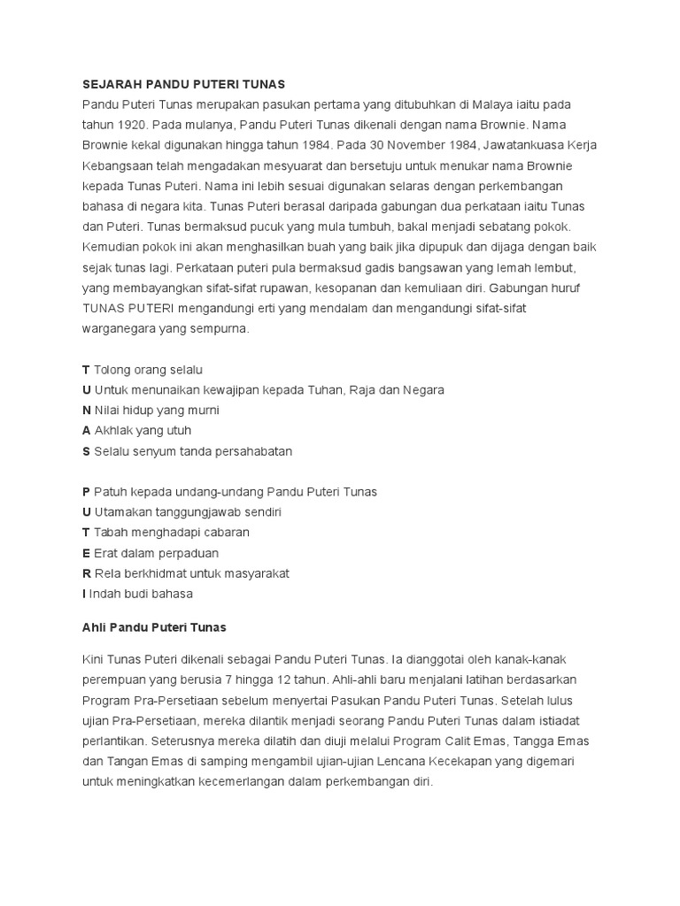 Sejarah Pandu Puteri Tunas Pdf