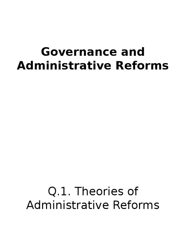 Governance and Administrative Reforms. | PDF | Civil Service | Governance