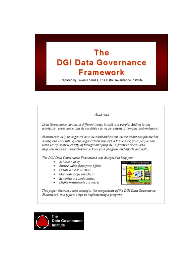 Dgi Framework | PDF | Governance | Business Process