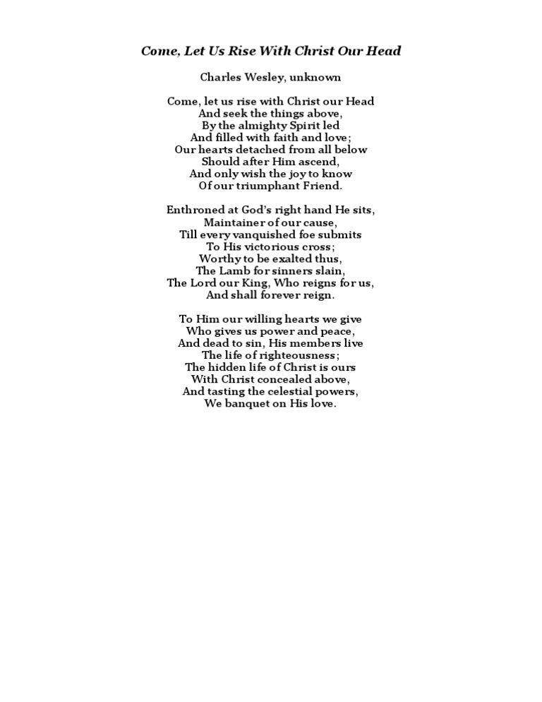 Come Let Us Rise With Christ Our Head | PDF