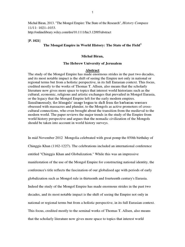 Mongol Empire Research Overview | PDF | Genghis Khan | Mongols