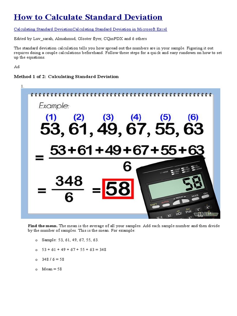 How To Calculate Standard Deviation | PDF | Standard Deviation | Statistical Analysis