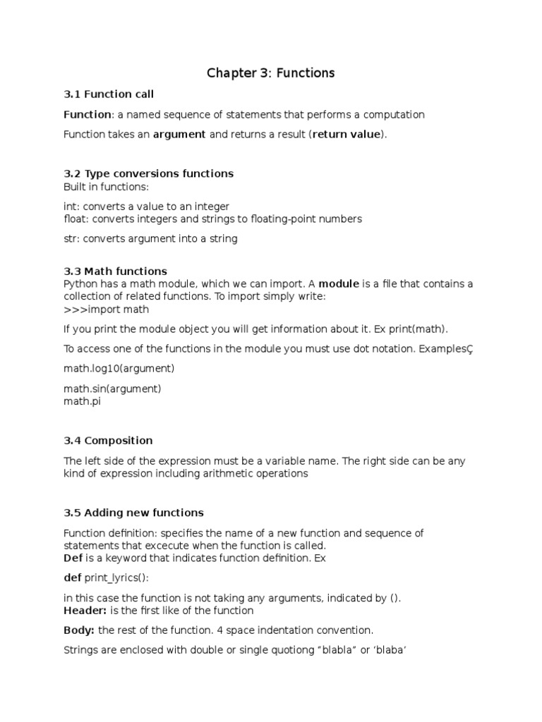 Summary of Python | PDF | Parameter (Computer Programming) | Subroutine Summary of Python | PDF | Parameter (Computer Programming) | Subroutine
