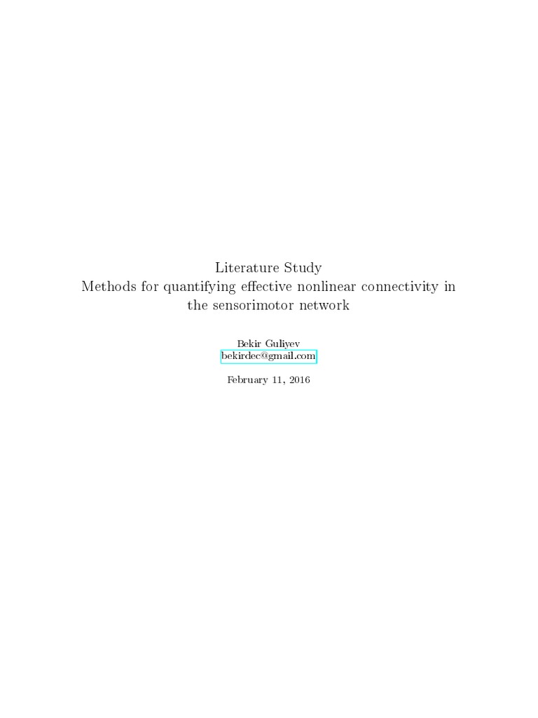Brain Connectivity Methods in Sensorimotor Network | PDF | Functional ...