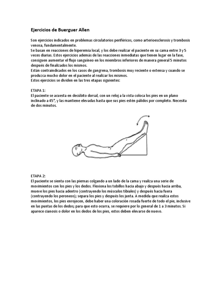 Ejercicios de Buerguer Allen | Especialidades Medicas | Medicina CLINICA