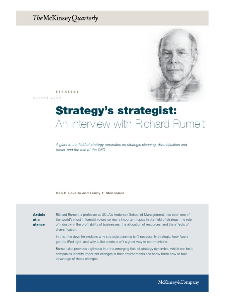 Richard Rumelt in The McKinsey Quarterly | PDF | Strategic Management ...