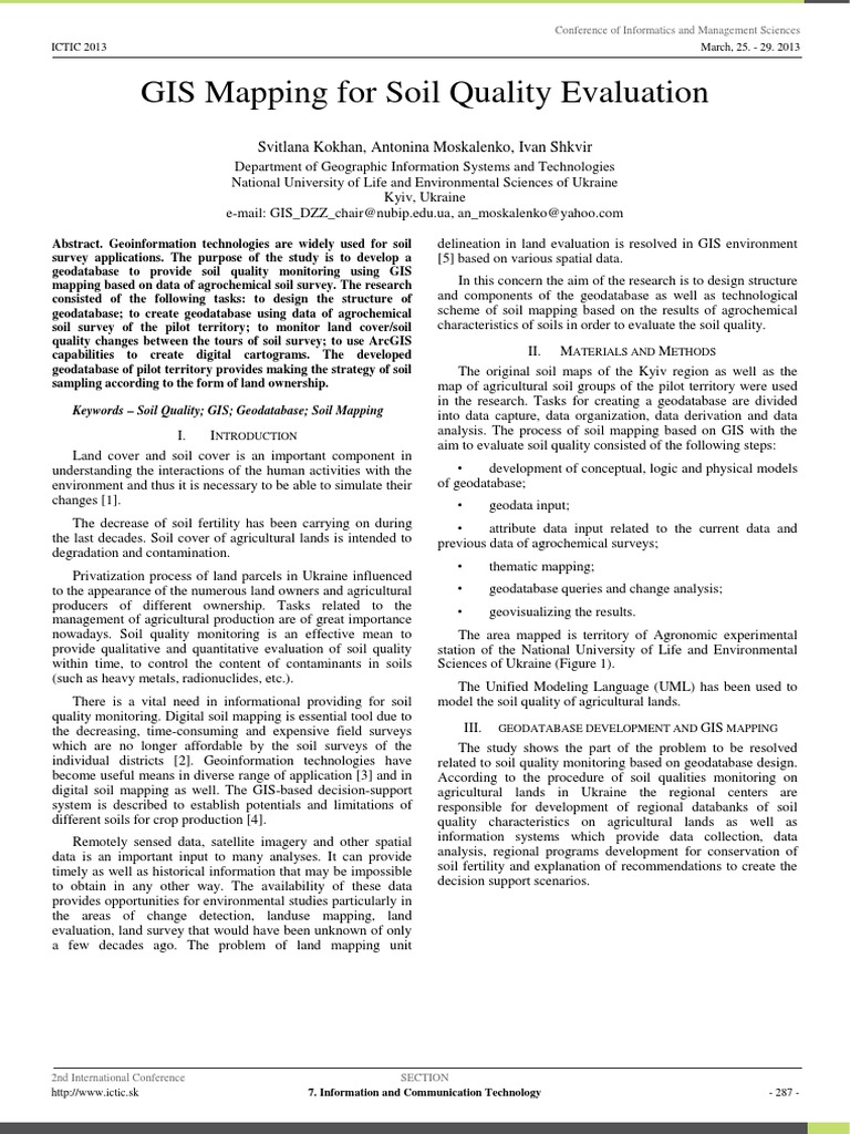 GIS Mapping For Soil Qual | PDF | Conceptual Model | Arc Gis