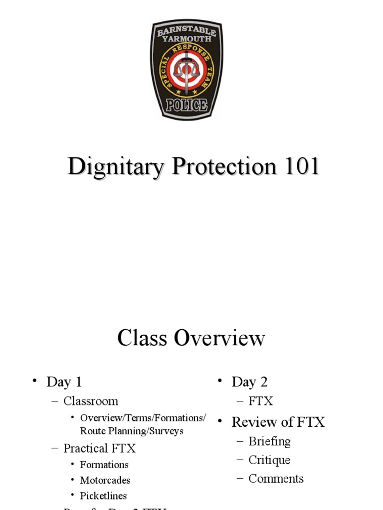 Dignitary Protection Slides | Download Free PDF | Bodyguard | Surveying