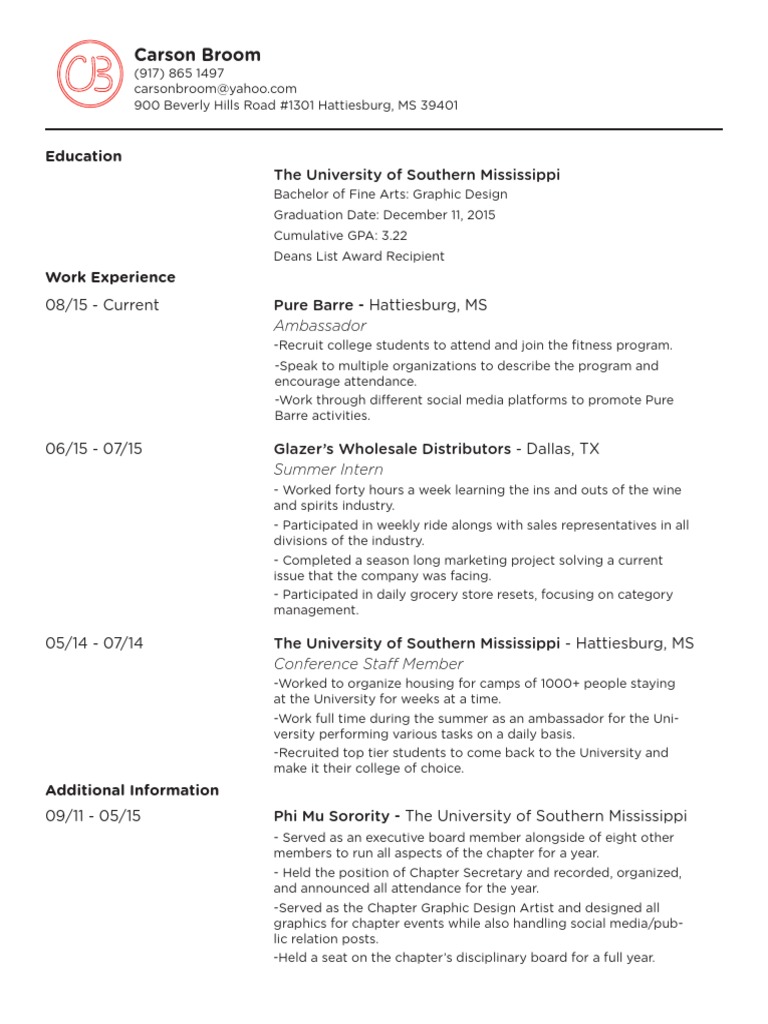 Carson Broom Resume | PDF