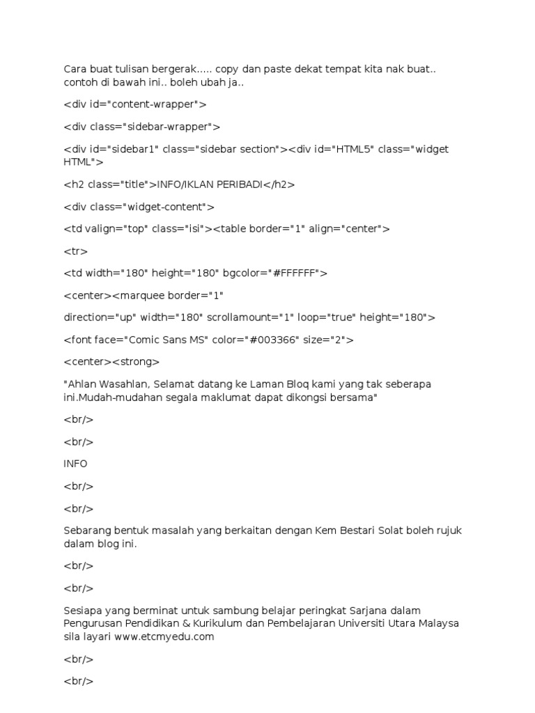 Cara Buat Tulisan Bergerak | PDF