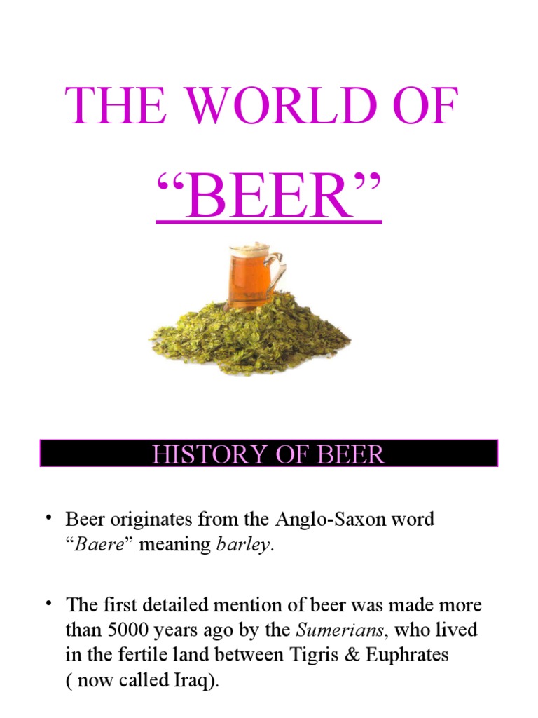 The World Of: "BEER" | PDF | Brewing | Fermented Drinks