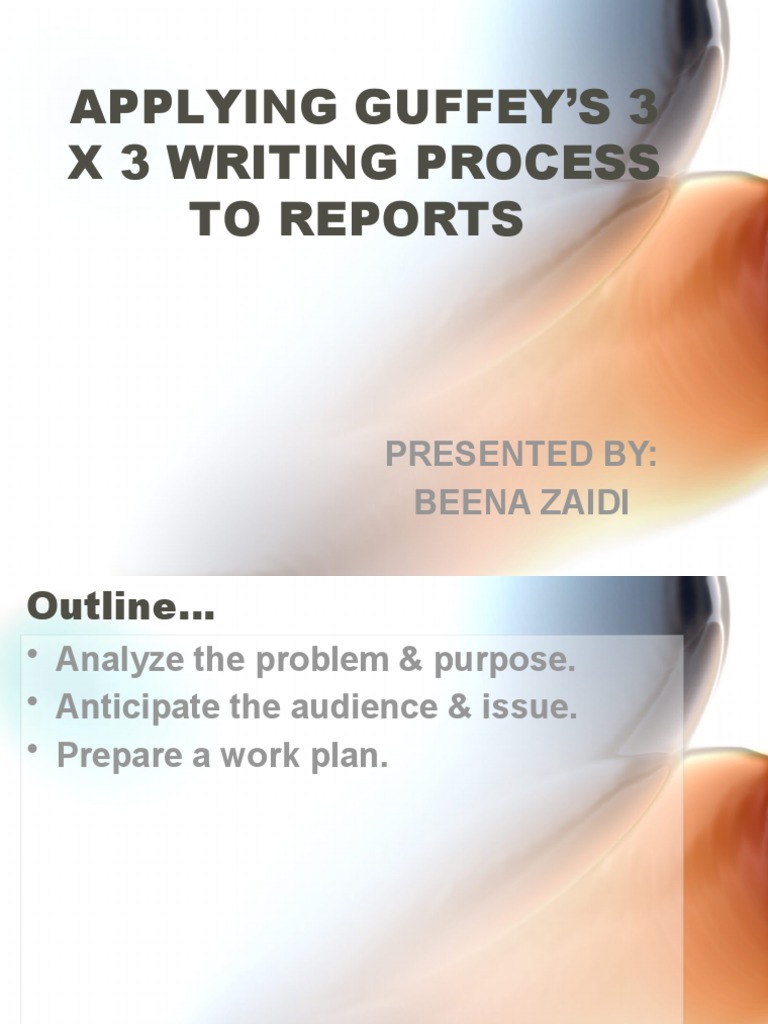 Applying Guffey's 3 X 3 Writing Process To | PDF | Business | Self ...