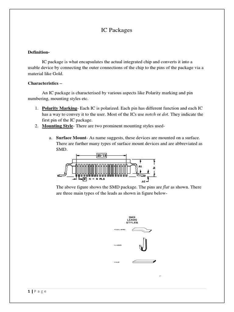 IC Packages | PDF | Integrated Circuit | Manufactured Goods