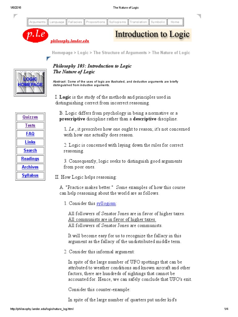 The Nature of Logic | Download Free PDF | Logic | Argument