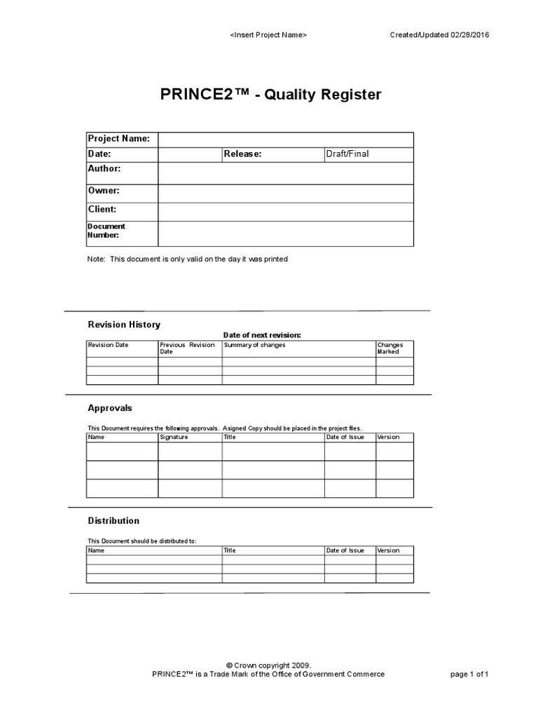 Quality Register.xls | Microsoft Excel | Trademark