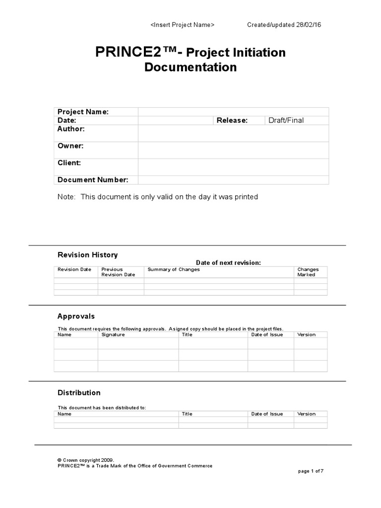 Project Initiation Documentation | PDF | Project Management ...