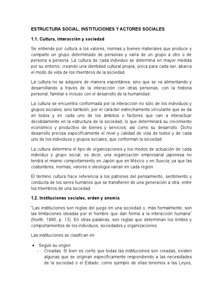 Estructura Social | PDF | Institución | Sociedad