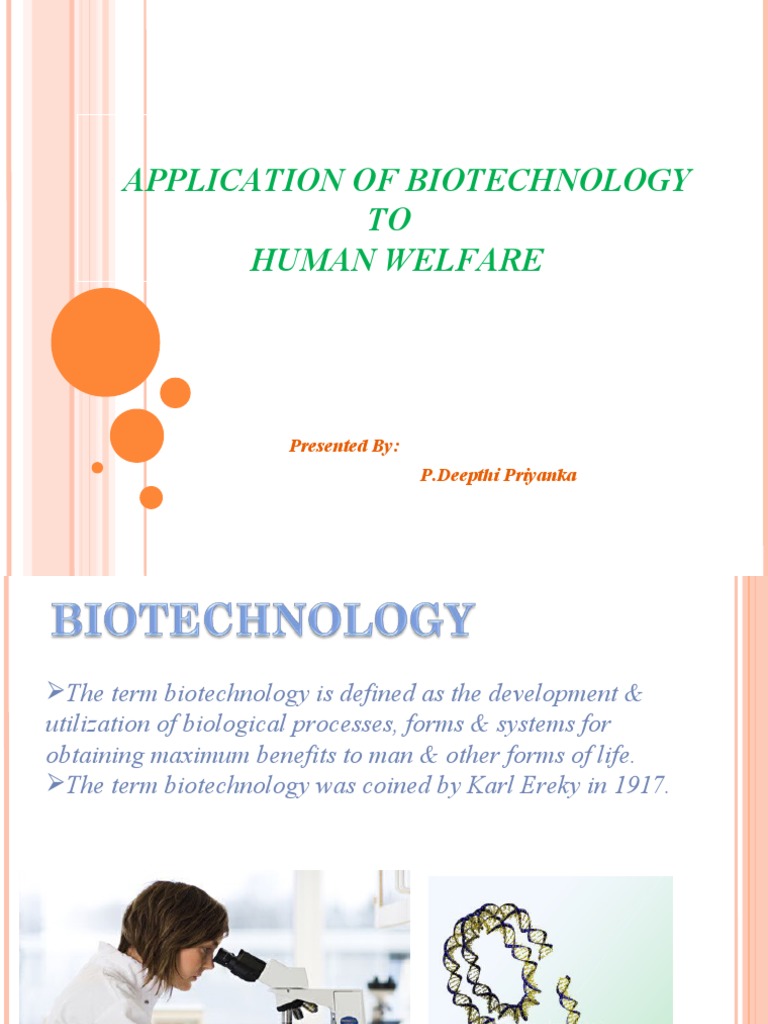 Biotechnology for Human Welfare Applications | PDF | Molecular Cloning ...