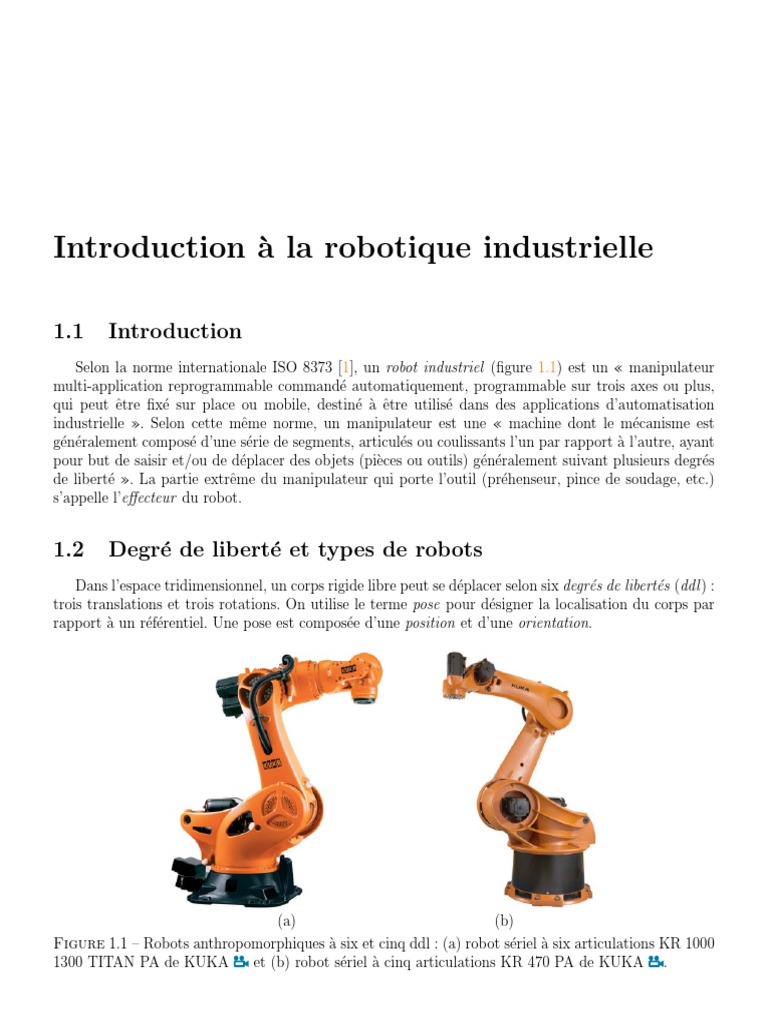 Introduction à la Robotique Indus. | PDF | Robot | Robotique
